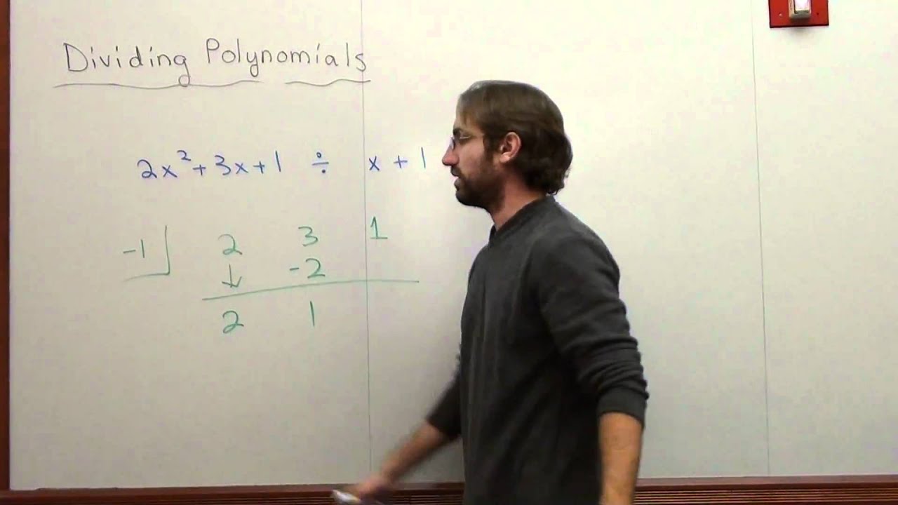 Free Math Lessons Dividing Polynomials Synthetic Division - YouTube