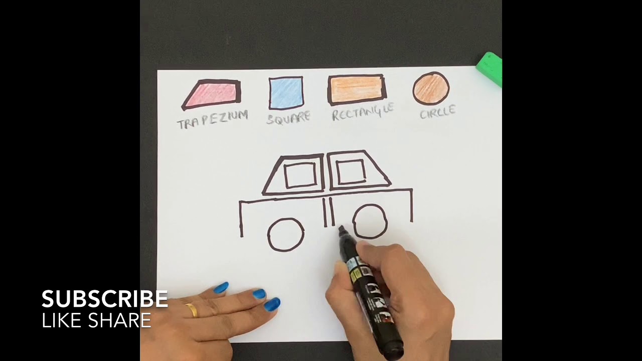 Drawing Car With Shapes YouTube Drawing Car With Shapes YouTube