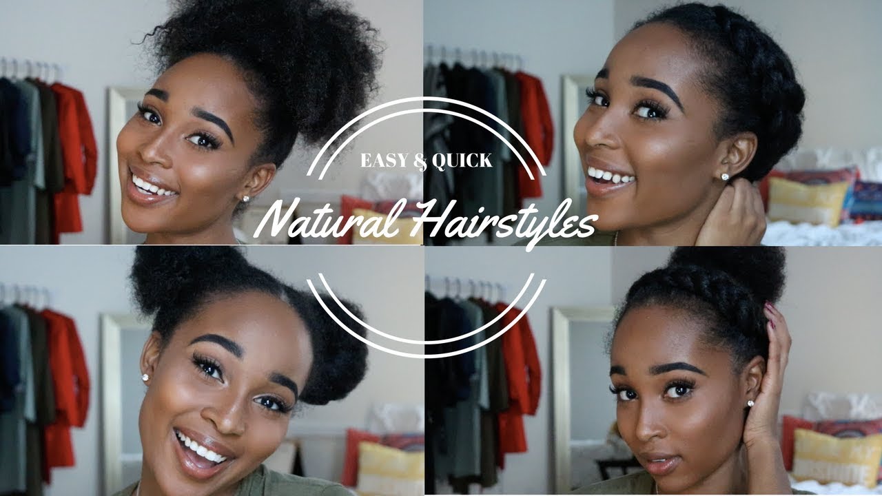 EASY, SUPER QUICK HAIRSTYLES FOR NATURAL HAIR - YouTube