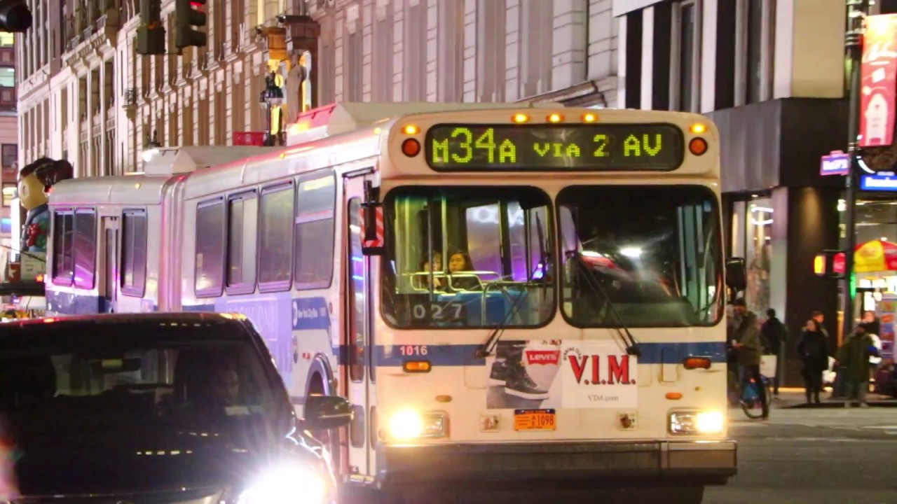 MTA New York City Bus 2000 New Flyer D60HF 1016 On The M34A +Select Bus ...