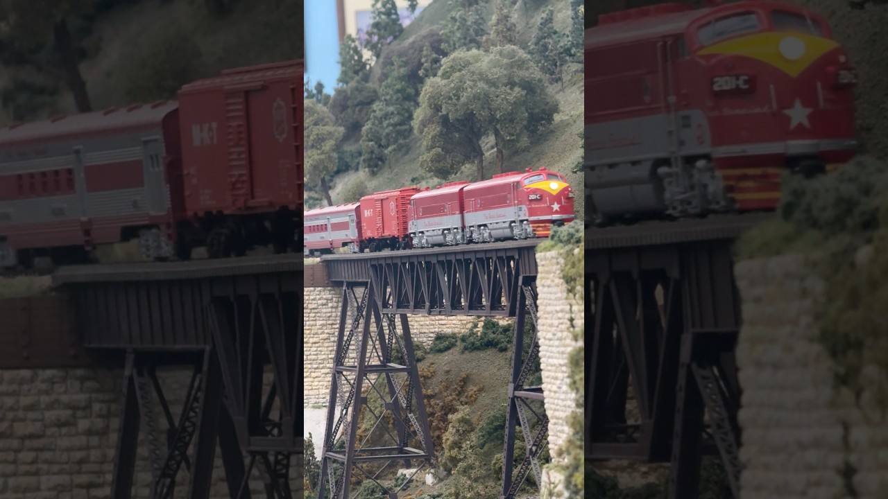 The MKT texas special crosses the mountainside bridge #model #fun #mkt ...
