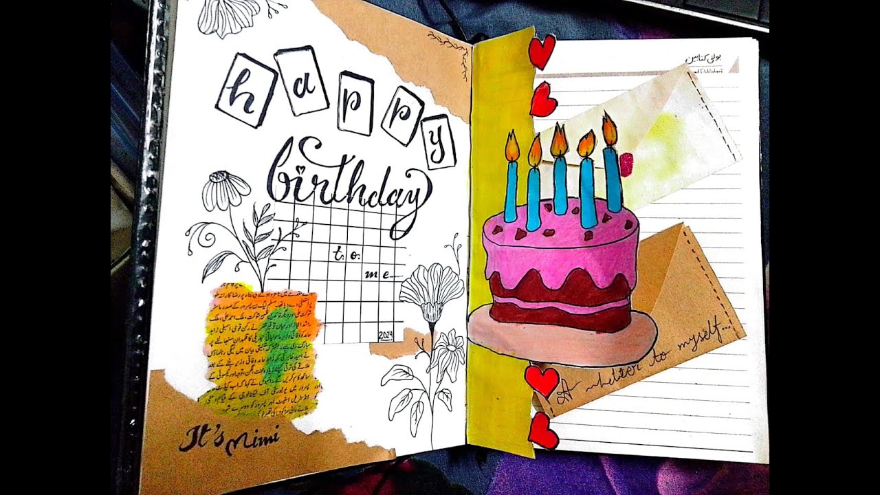 Creative Diary Birthday Page Decoration | Part 2 | More DIY Journal ...