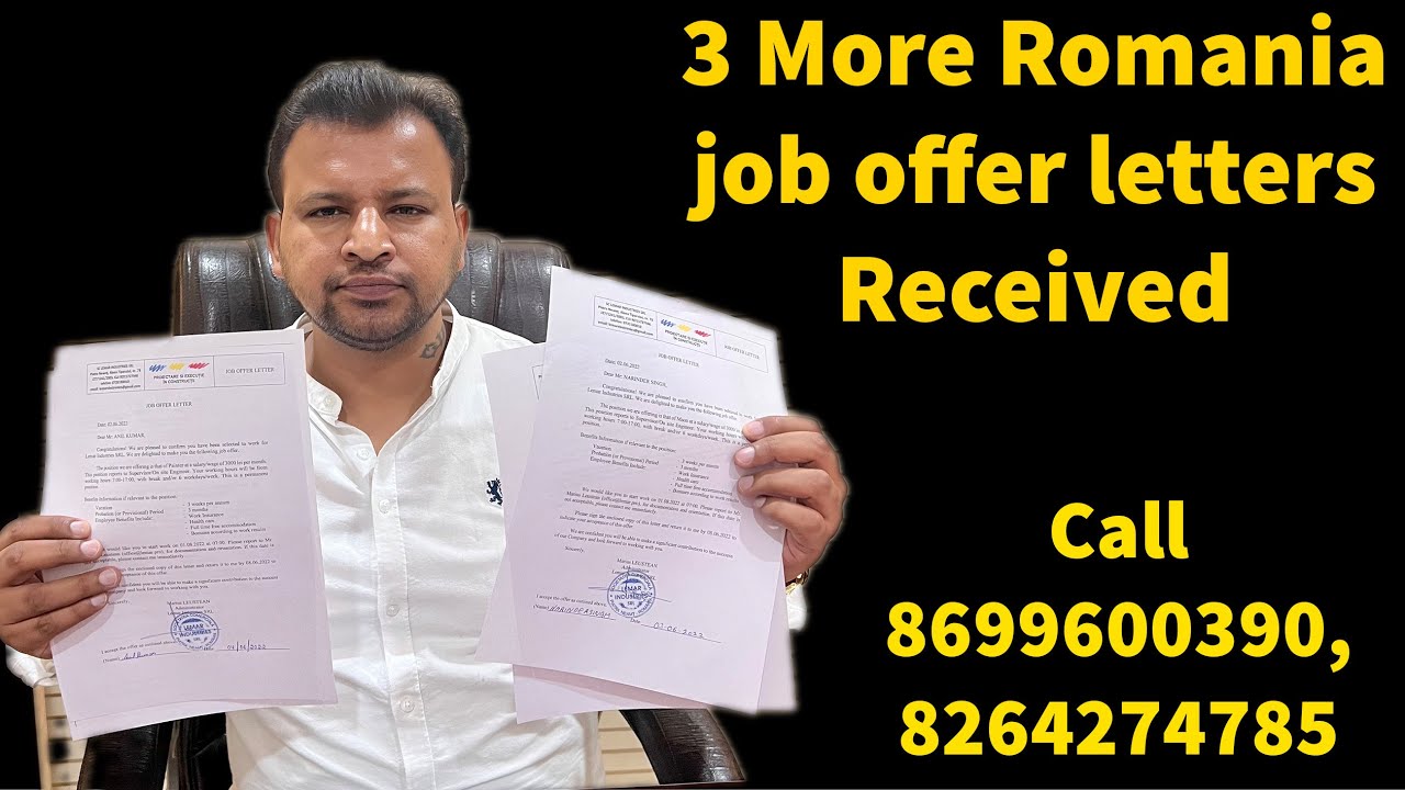 Received 3 new more Romania job offer letters. Congratulations Narinder ...