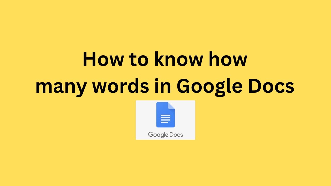 How to know how many words in Google Docs - YouTube