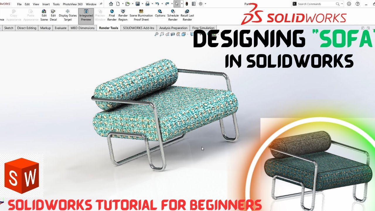 Sofa Design Tutorial in SolidWorks - Step-by-Step Guide | How to design sofa | SolidWorks ...