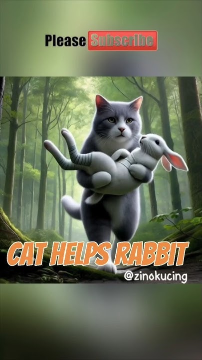 Cat Helps Rabbit #cat #catlover #catsong #cutecat #cute #meowmoew #aicat #meaow #shorts - YouTube