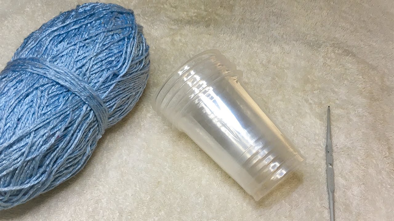 WOW! 😱🔥Crochet with Plastic Glass and Leftover Yarn Turned Out Amazing ...