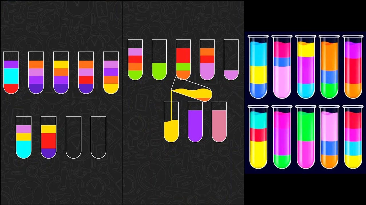Color Sort Water Pouring Gameplay 4 , Android Games ios Walkthrough ...