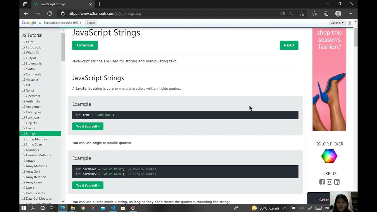 Tugas Pemrograman Dasar: javascript (event, string, number, array) - YouTube