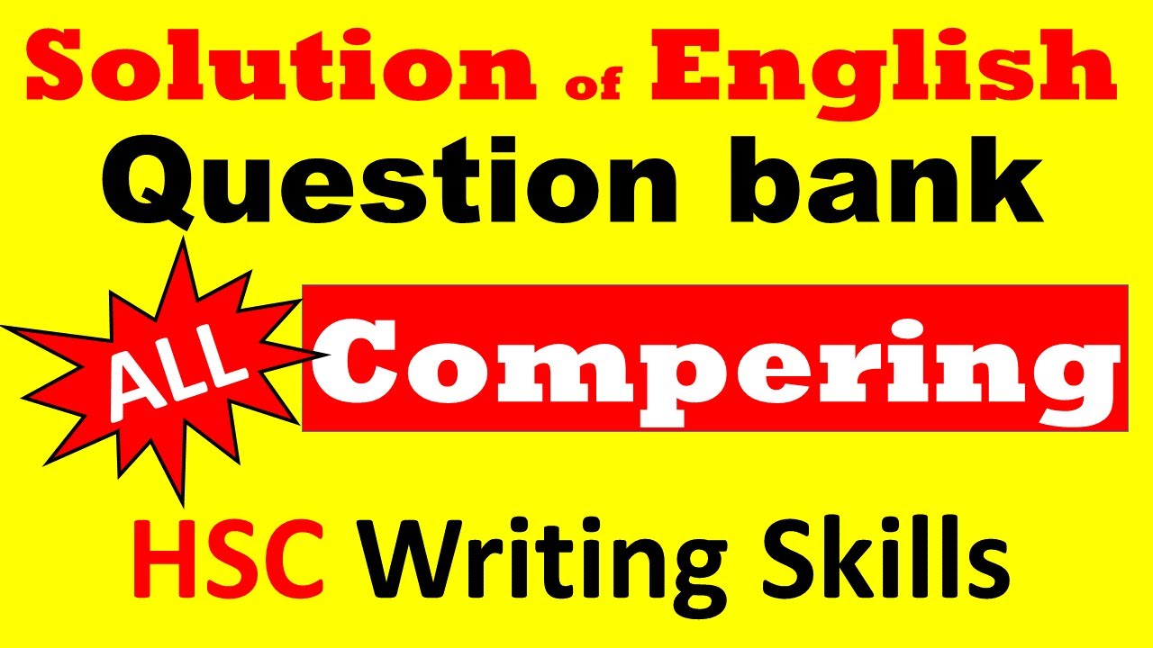 Solution to English Question Bank | Compering for HSC Board Exam 2021 ...