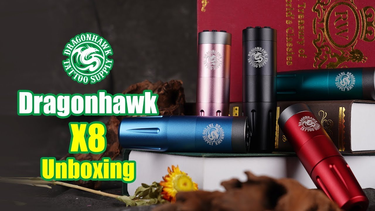 Dragonhawk X8 Unboxing Frequency Adjustable Wireless Tattoo Machine ...
