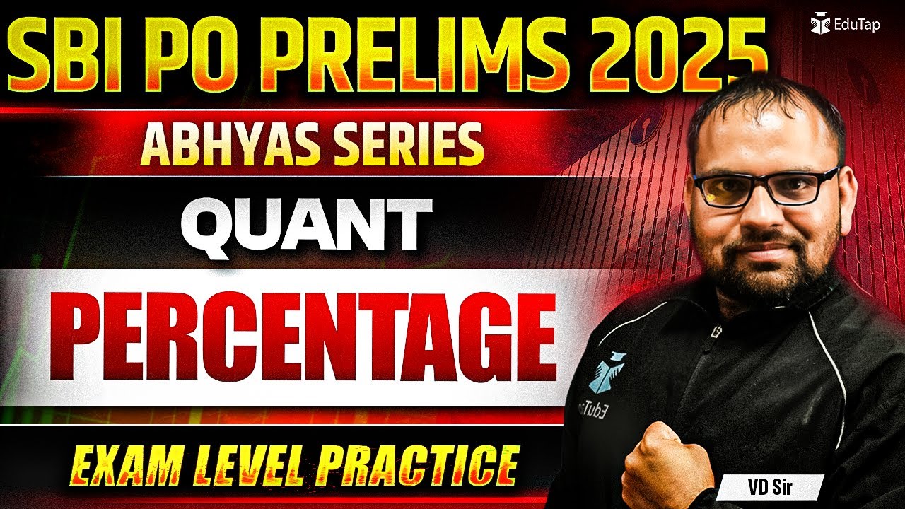 SBI PO Classes 2025 | SBI PO Prelims percentage Questions 2025 | SBI PO ...
