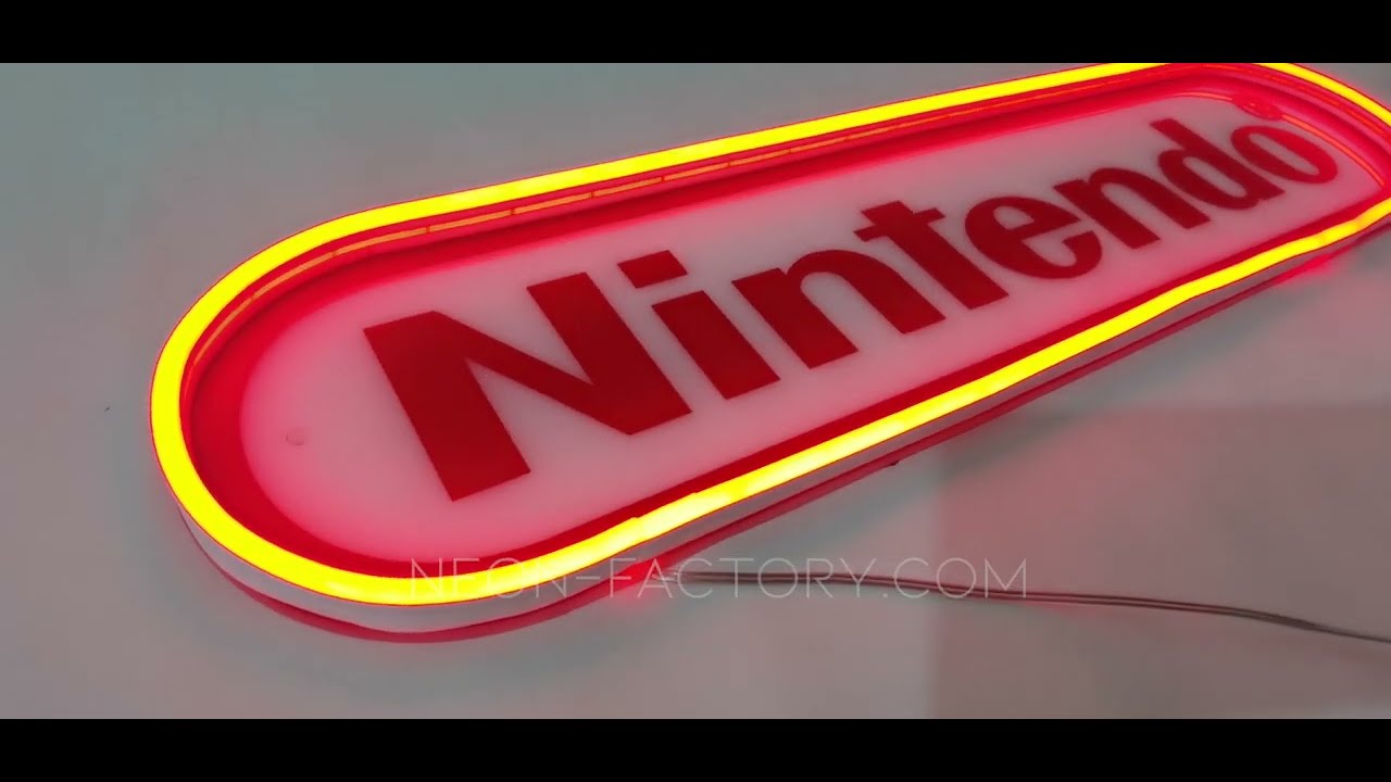 Nintendo logo neon sign - YouTube