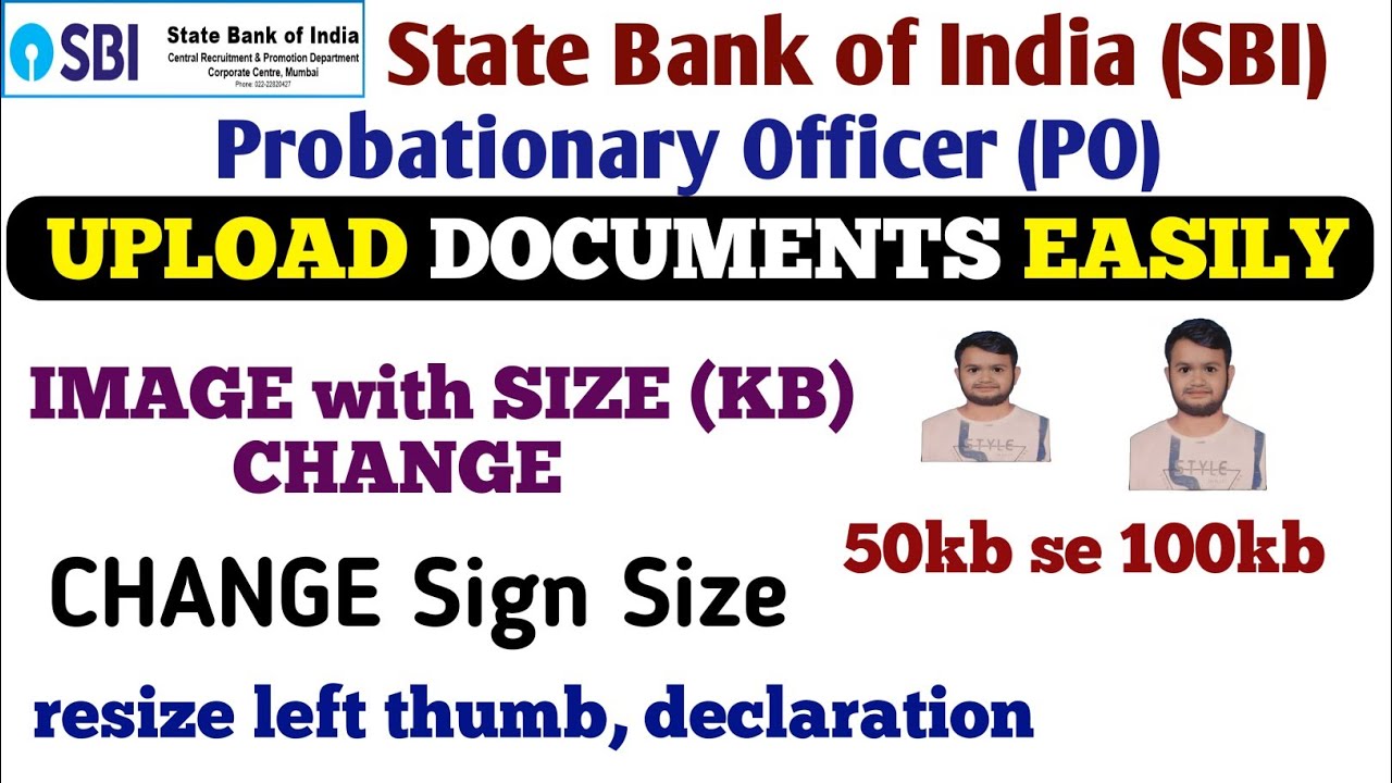 🏦 State Bank of India (SBI) PO Form 2025: Photo, Signature & Thumb ...
