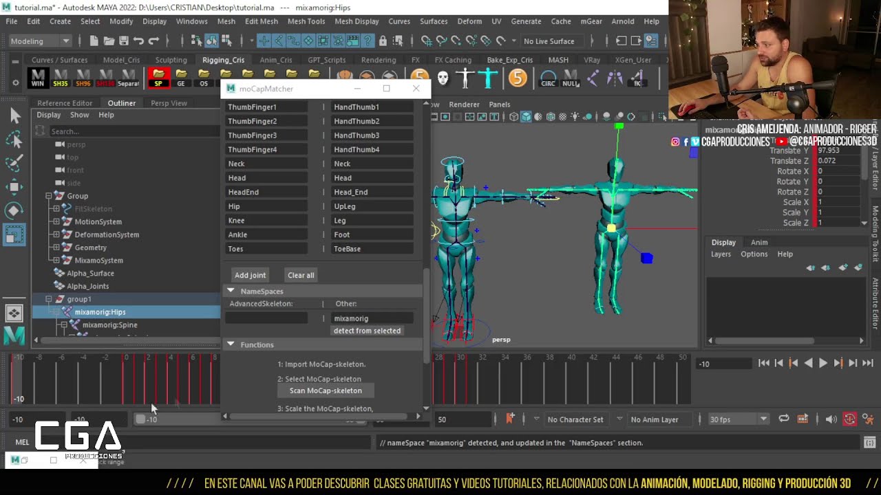 Retarget Mocap Tutorial🦿: Mocap Matcher (Advanced Skeleton) - YouTube