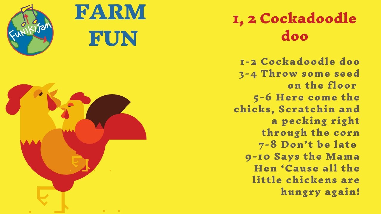 FunikiJam FARM GARDEN finger play: 1-2 Cock-a-doodle-doo - YouTube