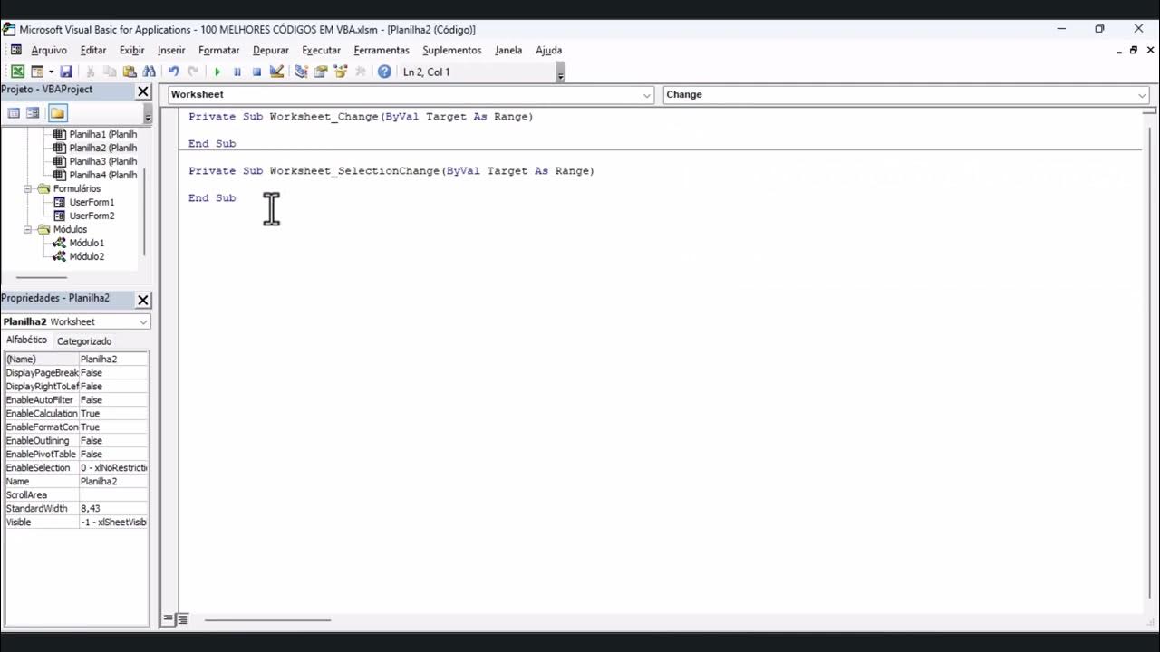100 MELHORES CÓDIGOS EM VBA 4 - YouTube