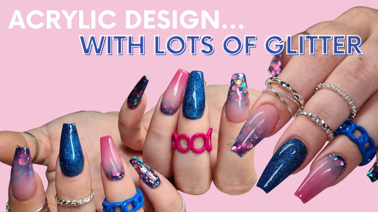 Gorgeous Blue And Pink Acrylic design with Chilla - YouTube