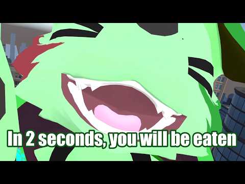 The macro puppy eats and steps on people in the city out of kindness, but... - VRChat