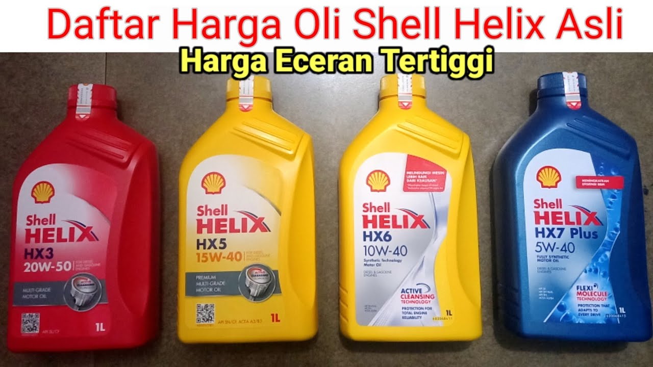 Harga Oli Shell Helix | Harga Eceran Tertinggi - YouTube