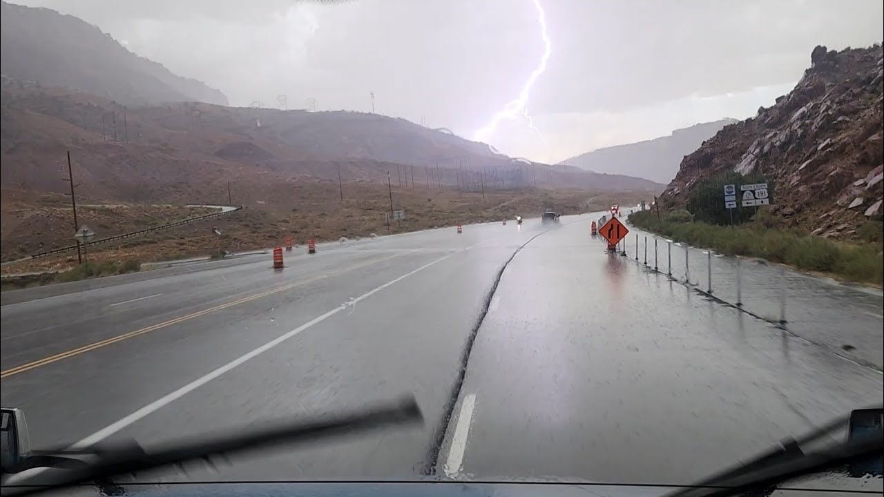 Running on Empty in Moab UT.. Torrential Rain Flooding the streets ...