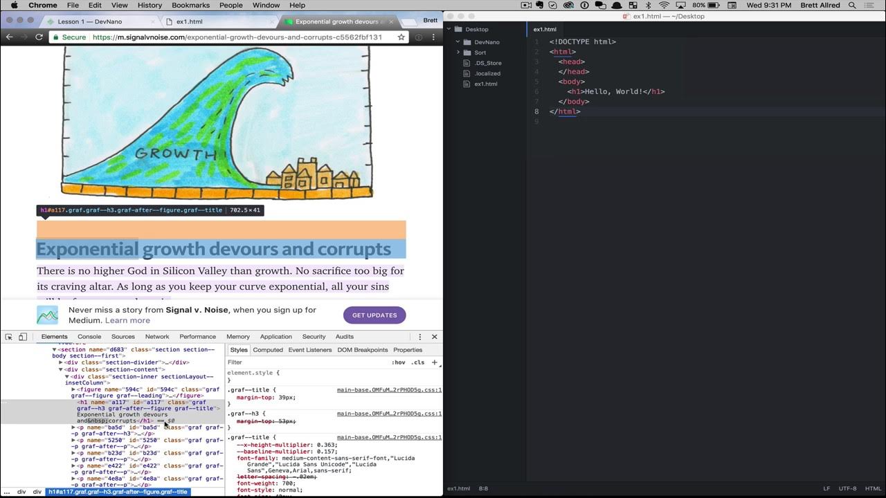 Intro to Web Development Lesson 1 - My First Web Page - YouTube