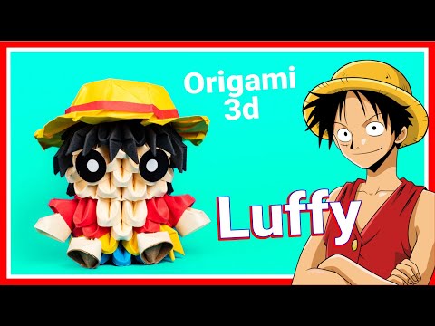 👒 Cómo Hacer a LUFFY de PAPEL Origami 3d de ONE PIECE 👒 Pocas Piezas❗
