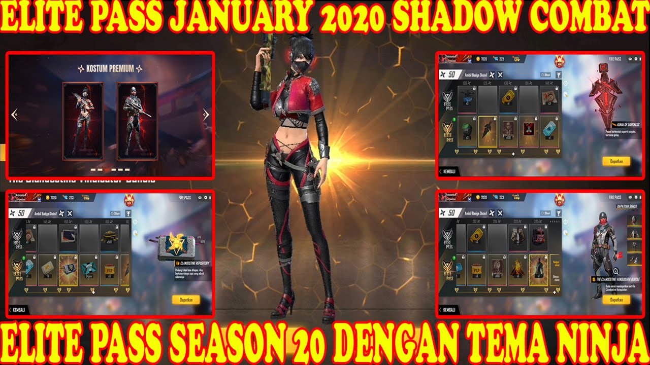 ELITE PASS JANUARY 2020 SHADOW COMBAT BUNDLE SKIN DAN ITEMNYA SUPER ...