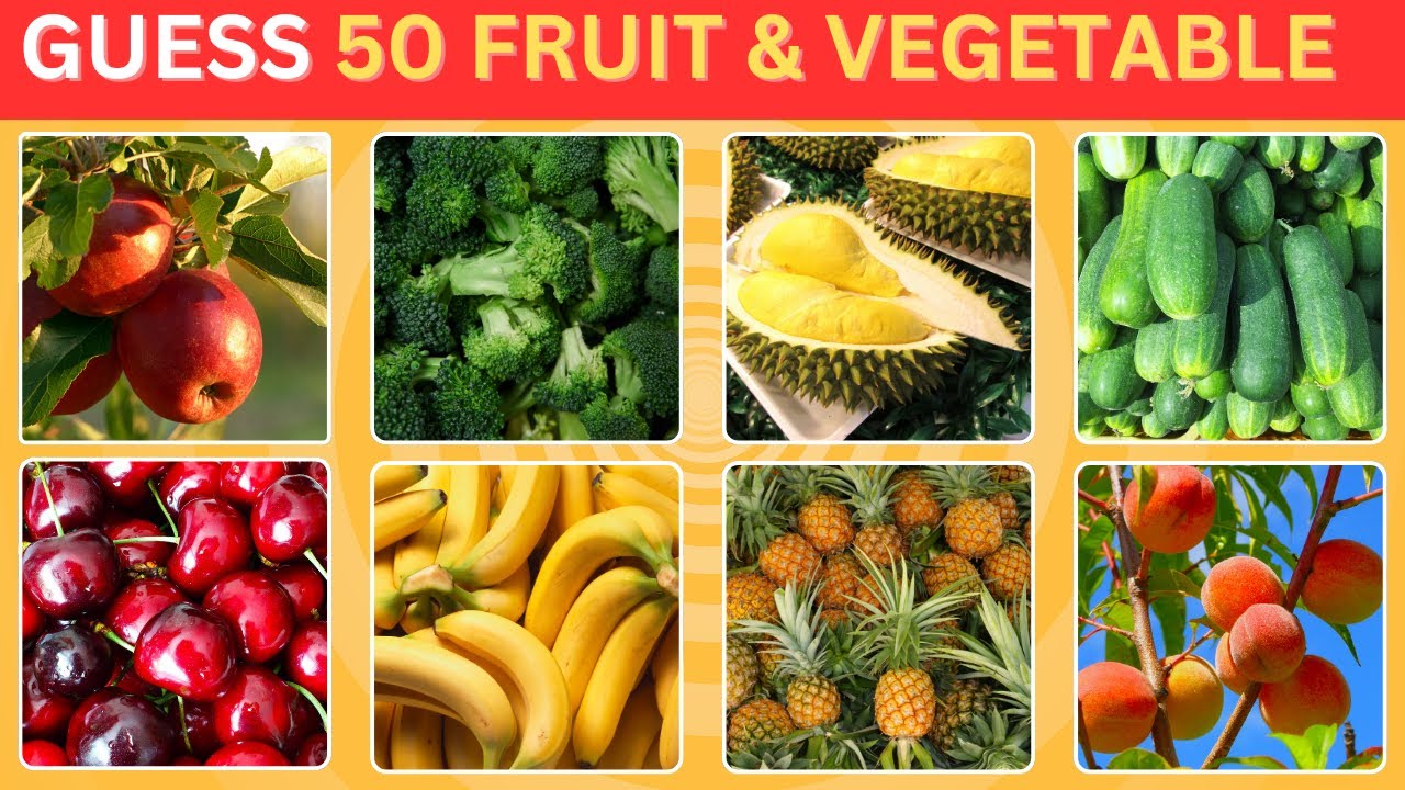 Guess the Fruit and Vegetable in 3 seconds 🍇🥦🥕🌽 | Fruit Quiz (Gen 1 ...