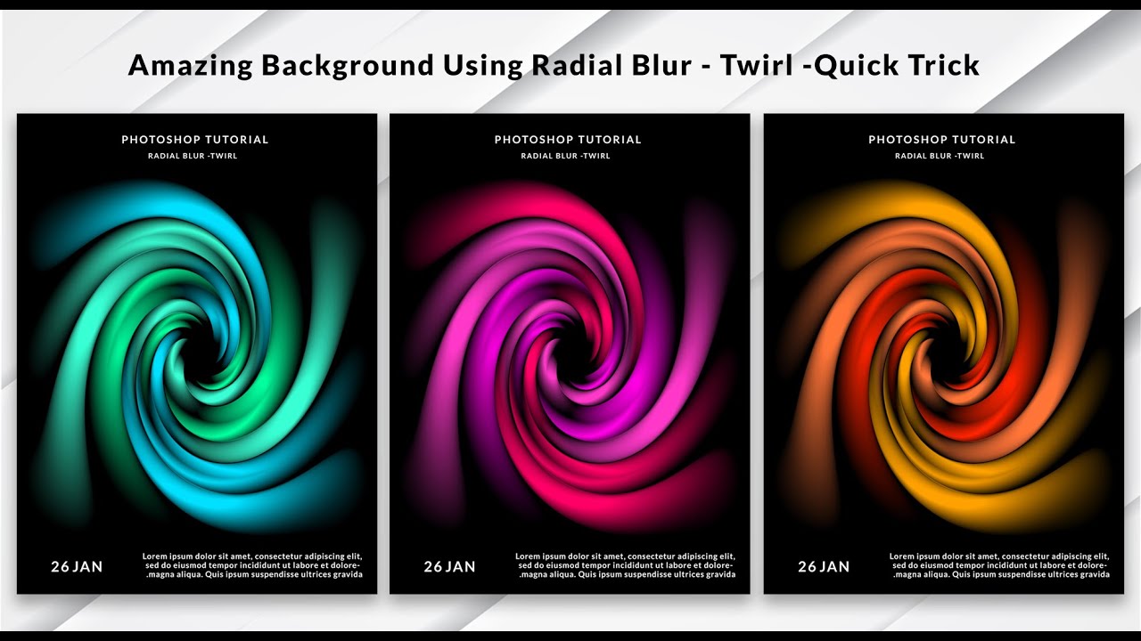Amazing Background Using Radial Blur - Twirl | Quick Trick - YouTube