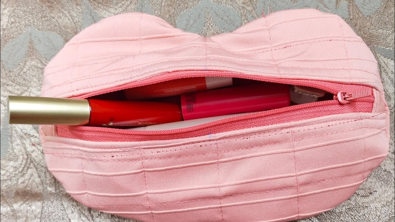 Glam Lips Beauty Pouch – Quilted Charm for Daily Use" - YouTube