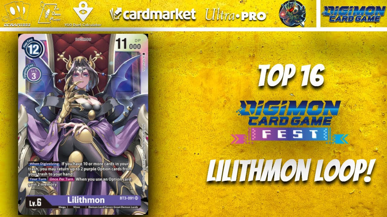 Digimon Card Game! Top 16 Digi Fest Lilithmon Loop Deck! | Simone Giardinelli - YouTube
