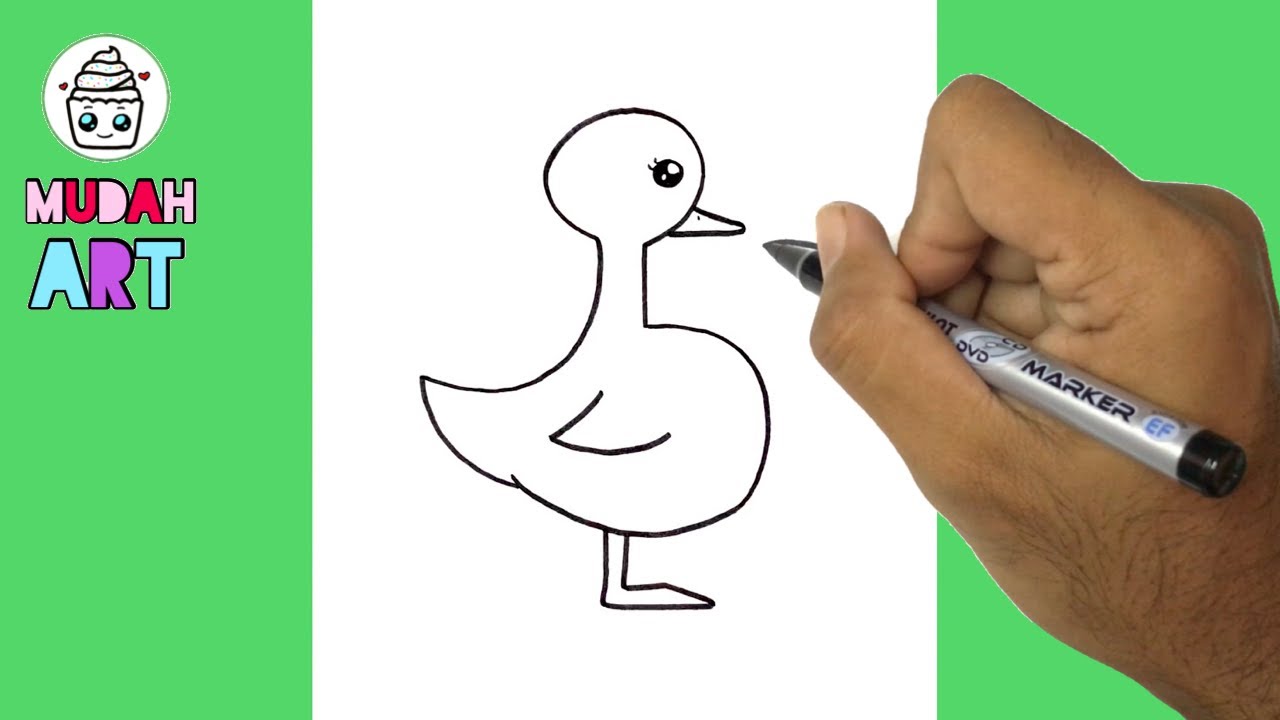 BELAJAR MELUKIS ITIK COMEL | lukisan mudah - YouTube