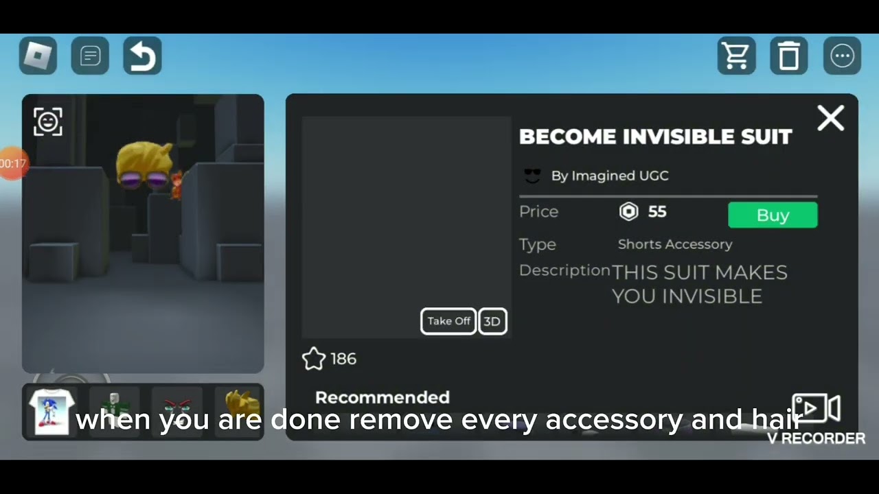 How to become invisible for 55 robux! - YouTube