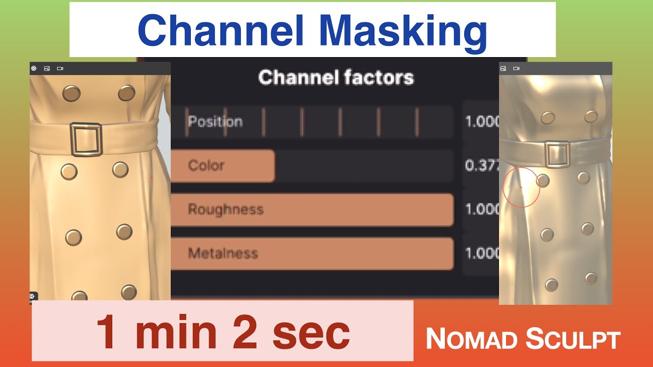 Channel Masking: independently change metalness, roughness, or color ...