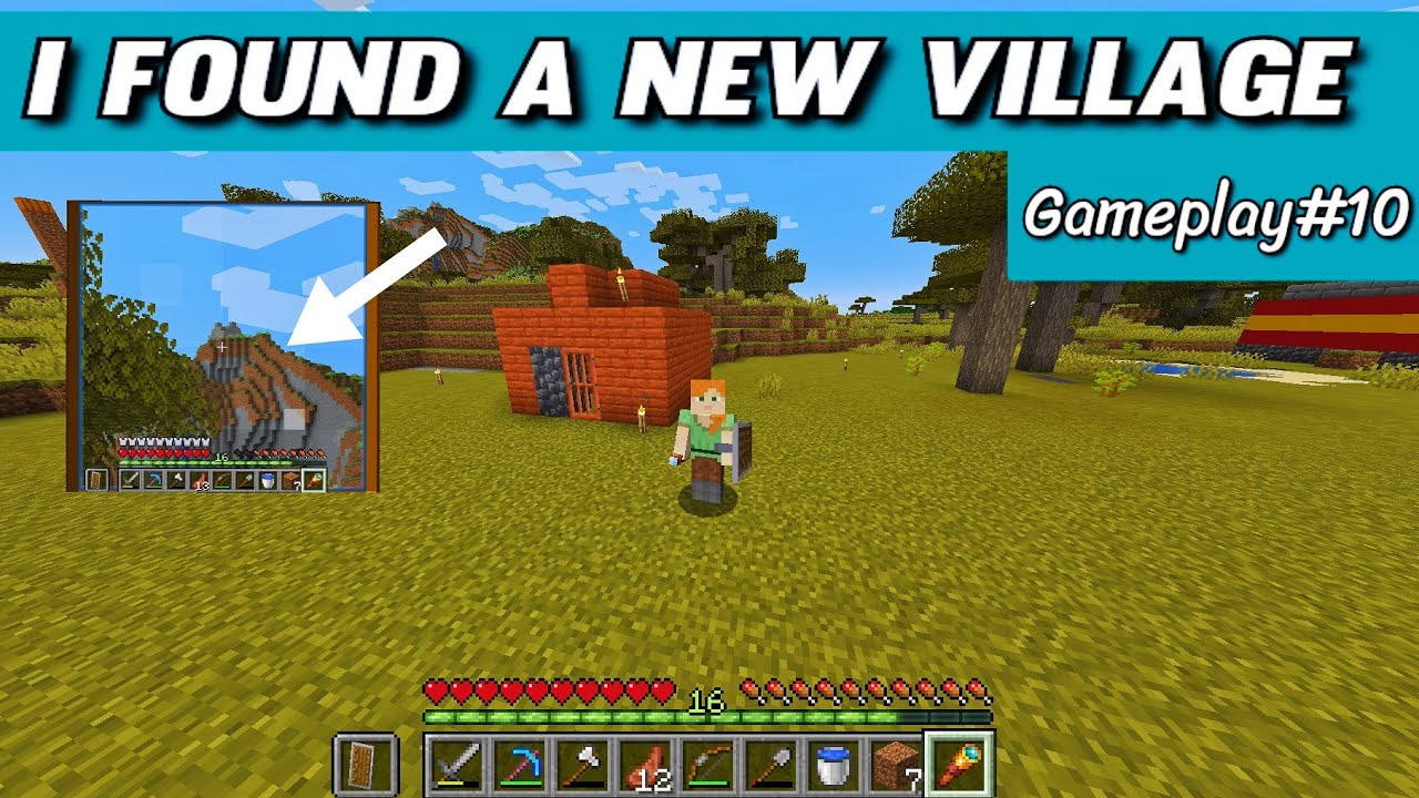 I found a new village🤔 and see a pillager outpost Minecraft gameplay#10 ...