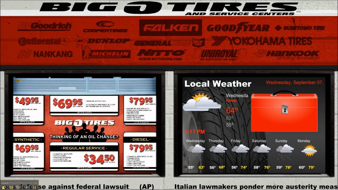 Tire and Lube Example Digital Signage- www.eyeconic.tv - YouTube