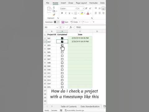 Insert Checkbox With Timestamp In Excel #excel #shorts #education #learning #data - YouTube