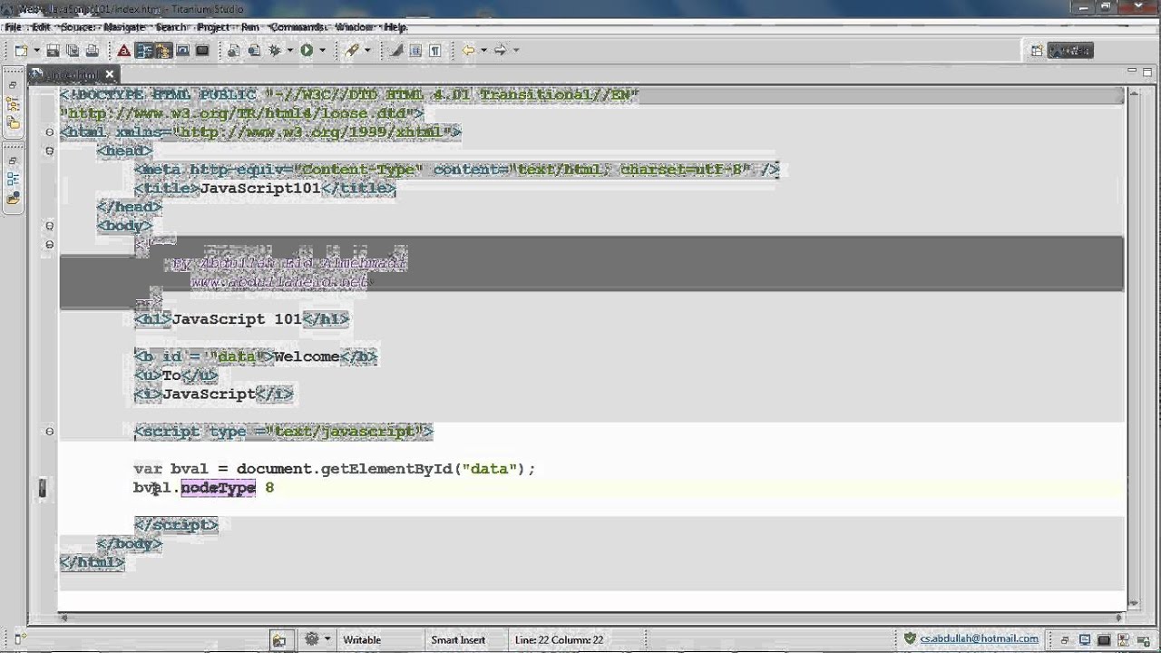 الدرس الخامس والأربعون : استخدام nodeType - YouTube
