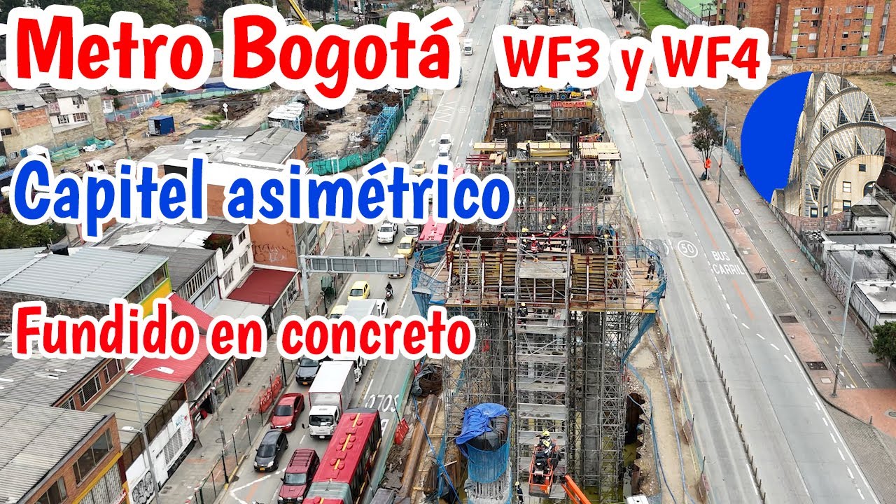 Capitel Asimétrico ya tiene concreto Metro de Bogotá WF3 - YouTube