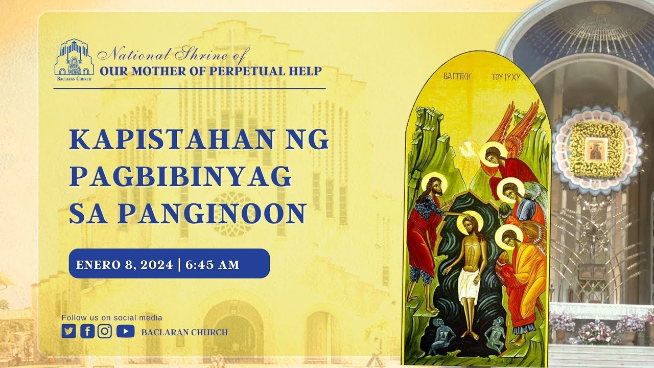 Baclaran Church: Kapistahan ng Pagbibinyag sa Panginoon - YouTube