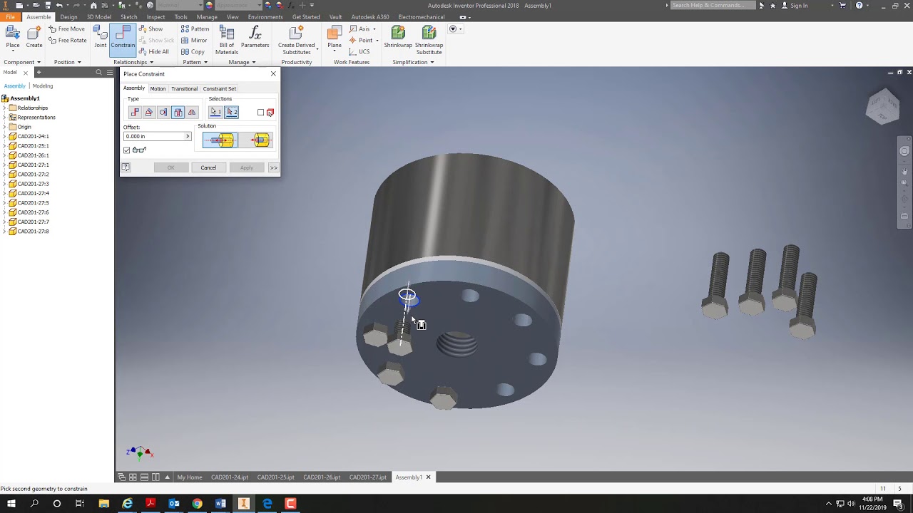 Chapter 6 Threads and Fastener Assembly - YouTube