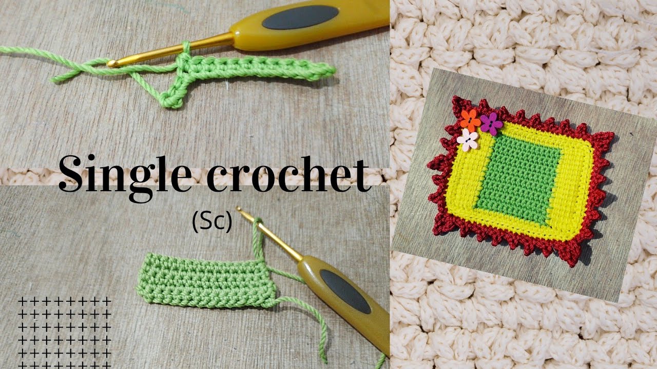 Pola Dasar rajut || Jenis Tusukan Rajutan || Single Crochet || Merajut ...