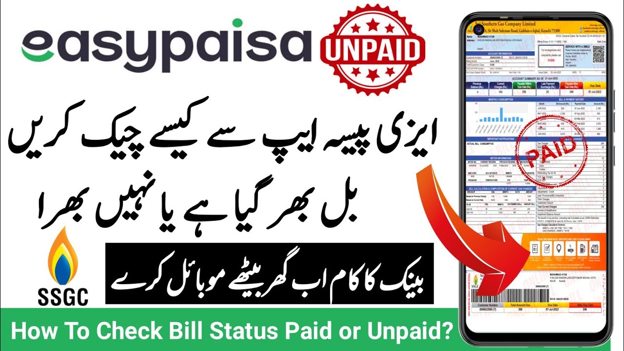 How To Check SSGC Bill Status Paid Or Unpaid in Easypaisa App | Apna ...