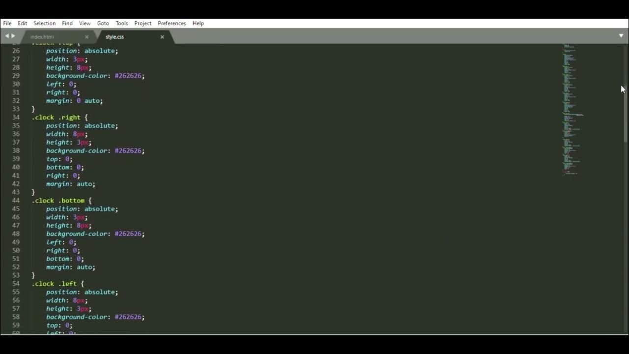 html and css create clock in sublime text - YouTube