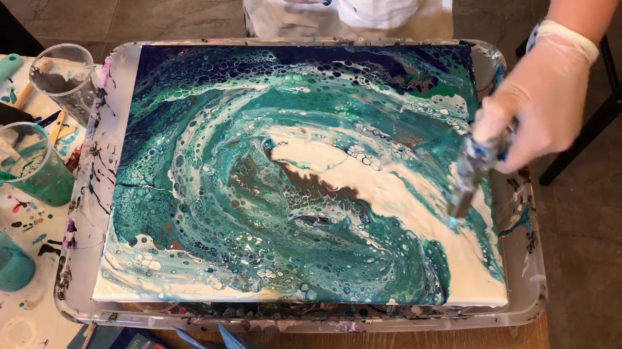 Ocean Wave Swipe Acrylic Pour Painting | 123 Art Designs - YouTube
