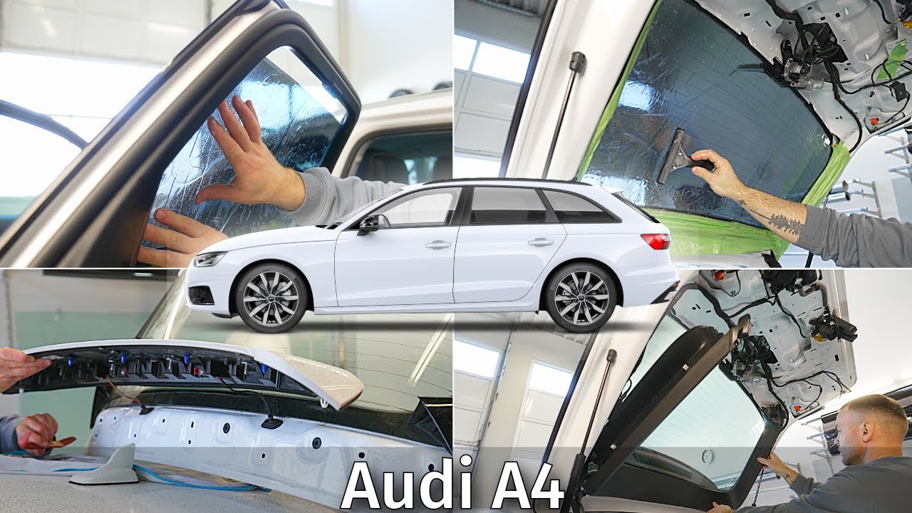 Audi A4 Window Tinting, Door Pannel, Tailgate Panel And Spoiler Removal ...