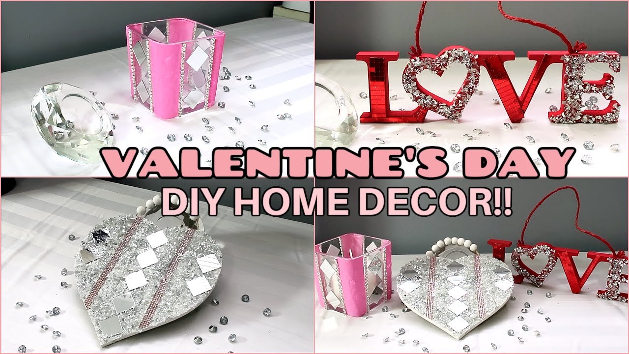 3 VALENTINES DAY DIY CRAFTS! Valentines's Day Home Decor DIYs | Dollar ...