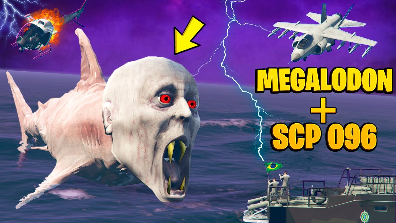 ATAQUE DE MEGALODON GIGANTE + SCP 096 no GTA 5 Mods ! (ÉPICO) - YouTube