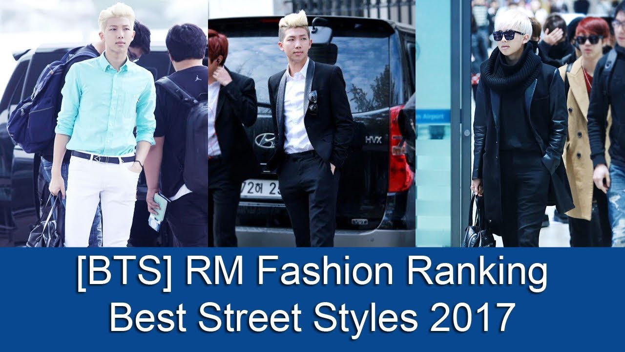 [BTS] RM/Rap Monster Fashion Ranking - Best Street Styles 2017 - YouTube